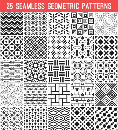 100 universal different seamless patterns Vector Image