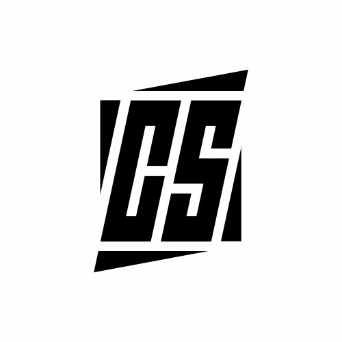 Cs logo letter monogram with triangle shape Vector Image