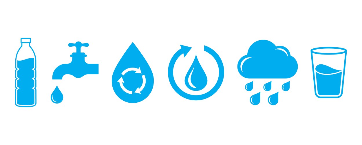 Water drop sign symbol and tear Royalty Free Vector Image