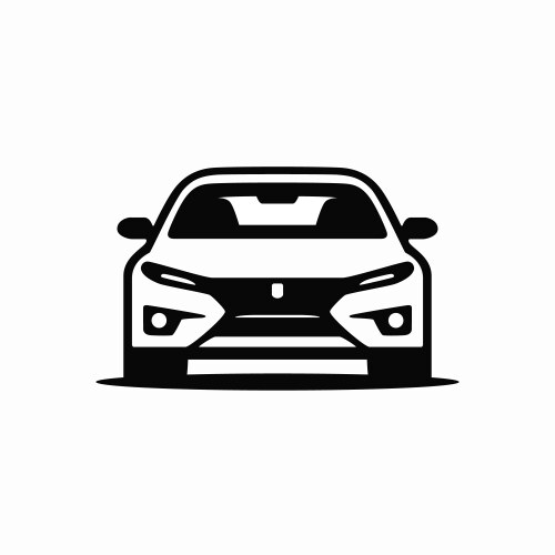White car icon front view Royalty Free Vector Image