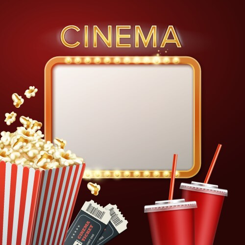 Cinema sign or billboard Royalty Free Vector Image