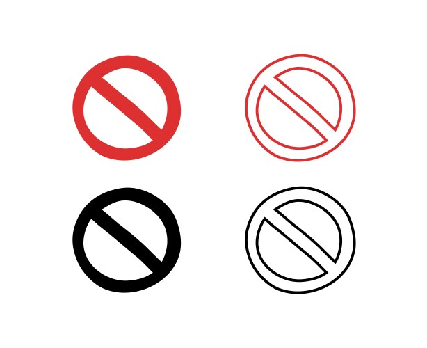 Red Circle Cross Out Vector Images (over 450)