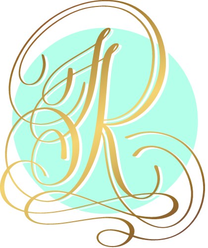 Gold calligraphy letter on circle blue background Vector Image