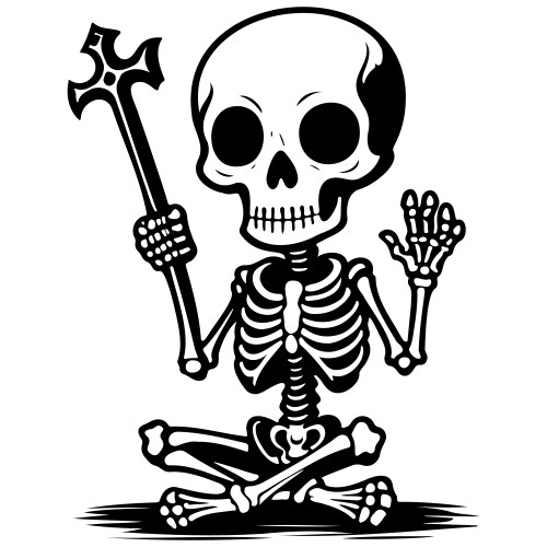 Sketches skeleton drawing line head art Royalty Free Vector