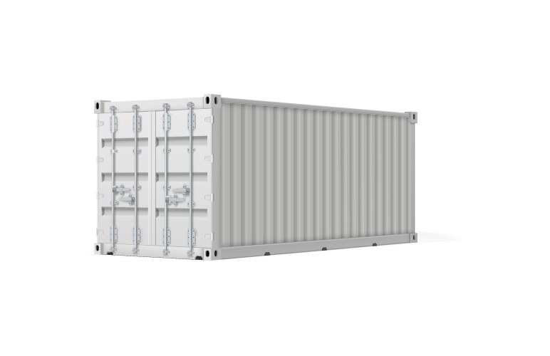 Realistic standard closed loaded gray container Vector Image