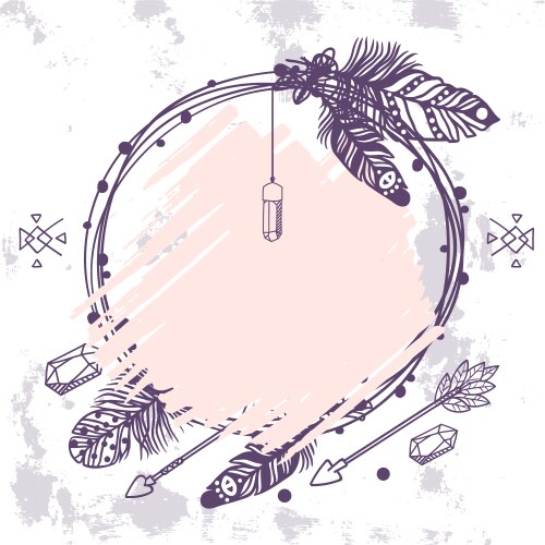 Tribal feathers boho Royalty Free Vector Image