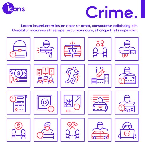 Direct action solid icon set Royalty Free Vector Image