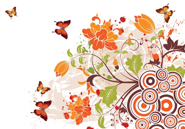 Natural floral background with spring lettering Vector Image