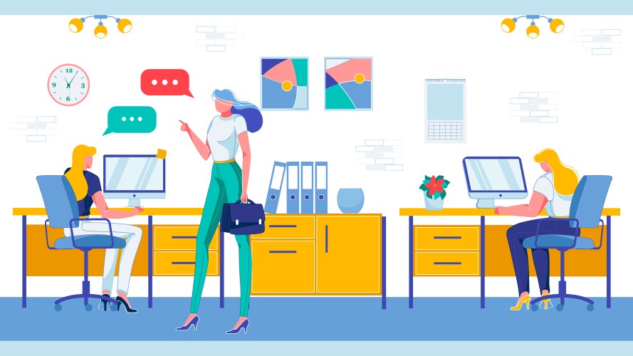 Clerk and boss Royalty Free Vector Image - VectorStock