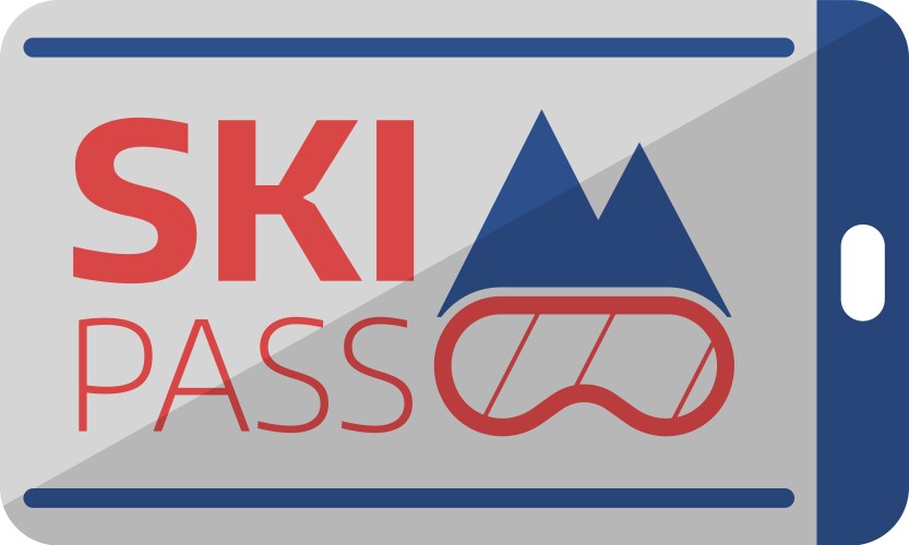 Set ski pass cards admission for lift Royalty Free Vector