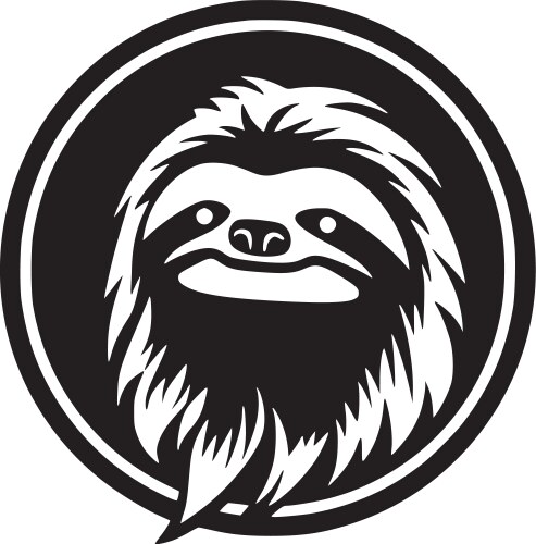 Sloth - black and white isolated icon Royalty Free Vector
