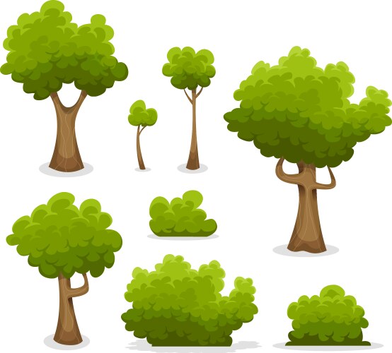 Rocky ground with growing trees natural forest Vector Image