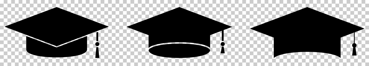 Graduation cap corner graduate student hat border Vector Image