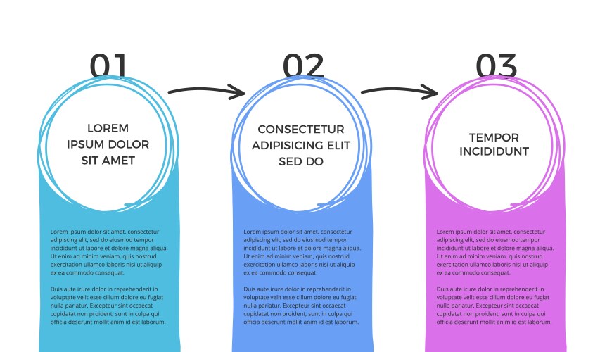 Infographic template with 3 elements Royalty Free Vector