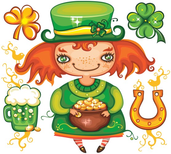 Leprechaun Girl Vector Images (over 1,200)