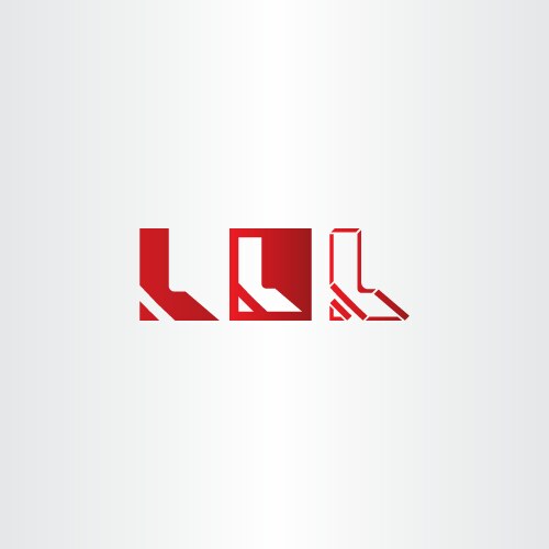 Letter l red logo font design Royalty Free Vector Image