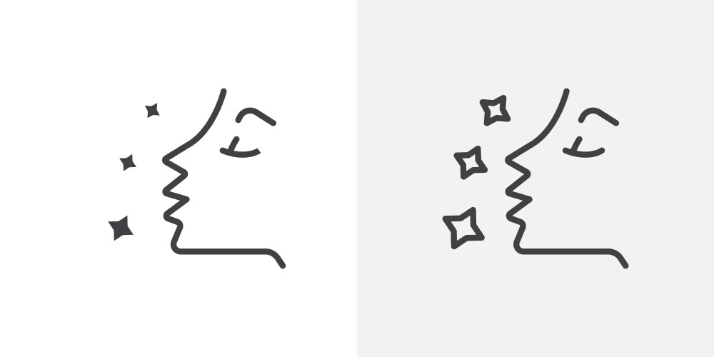 Glowing skin icon set Royalty Free Vector Image