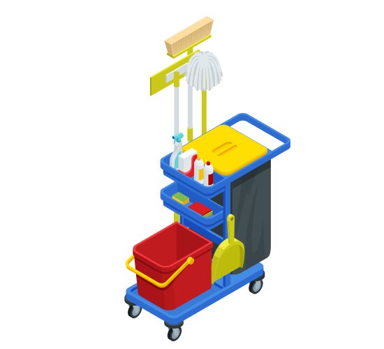 Cleaning trolley iconcartoon Royalty Free Vector Image