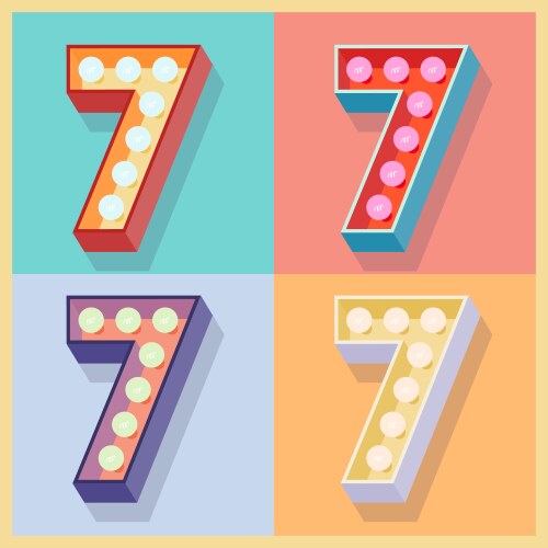 Number 7 Vector Images (over 11,000)