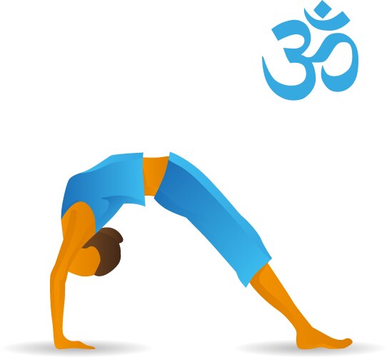 Woman Doing Wheel Pose Flow Or Chakrasana Vector Image