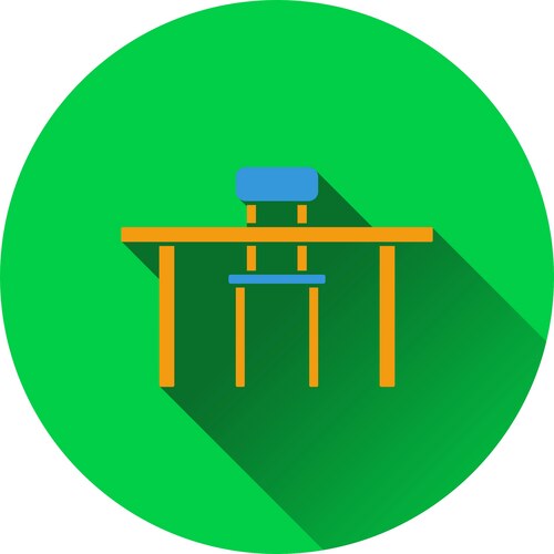 Table and chair icon Royalty Free Vector Image