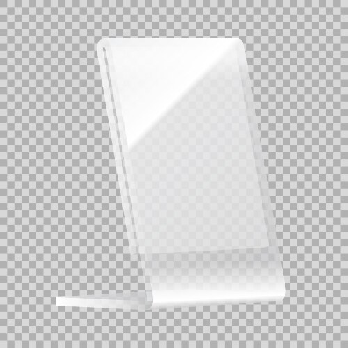 Acrylic glass stand mockup for advertising blank Vector Image