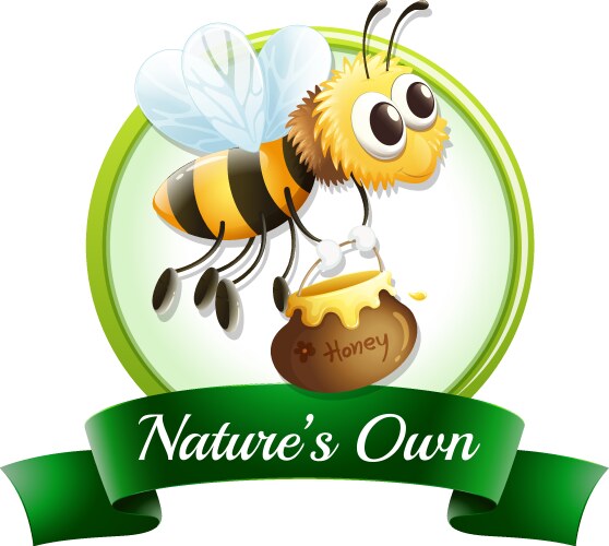 Cartoon bee and a beehive Royalty Free Vector Image