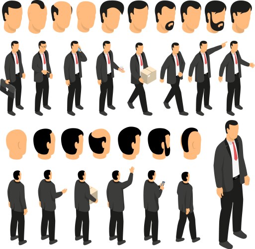 Business man set Royalty Free Vector Image - VectorStock