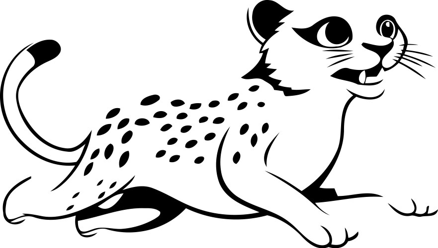 Cartoon cheetah isolated on white background Vector Image
