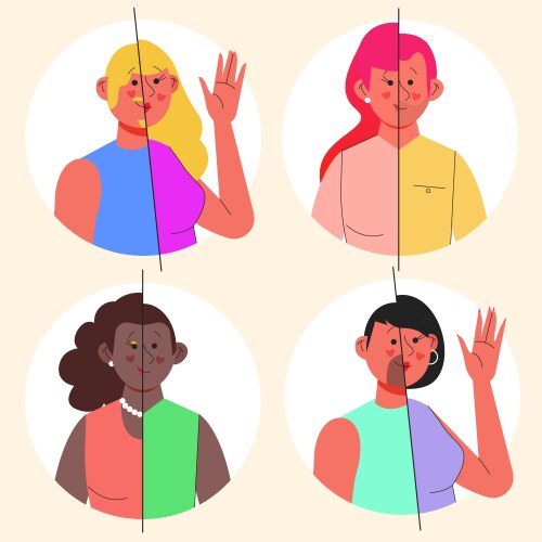 Cartoon transgender people pack Royalty Free Vector Image