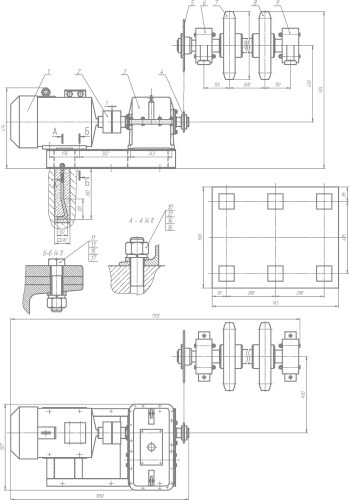 Machine-building drawings on a white background Vector Image