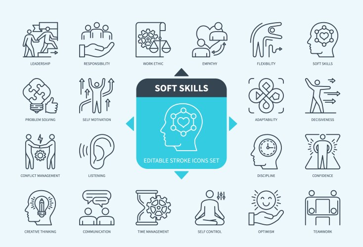 Soft skills infographics design timeline concept Vector Image