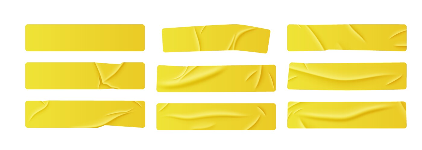 White stickers glued paper patches Royalty Free Vector Image