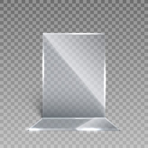 Acrylic glass stand mockup for advertising blank Vector Image