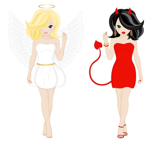 Devil and angel Royalty Free Vector Image - VectorStock