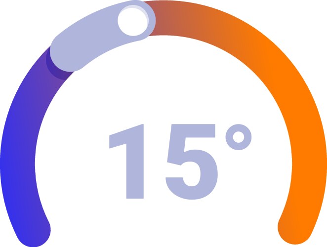 Circular temperature gauge showing 32 degrees Vector Image