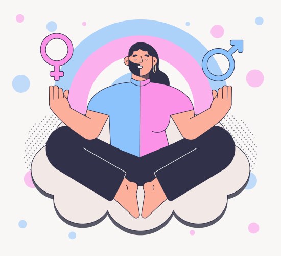 Cartoon transgender people pack Royalty Free Vector Image