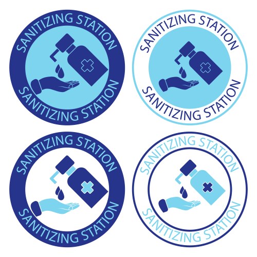 Use hand sanitizer door sign or sticker Royalty Free Vector