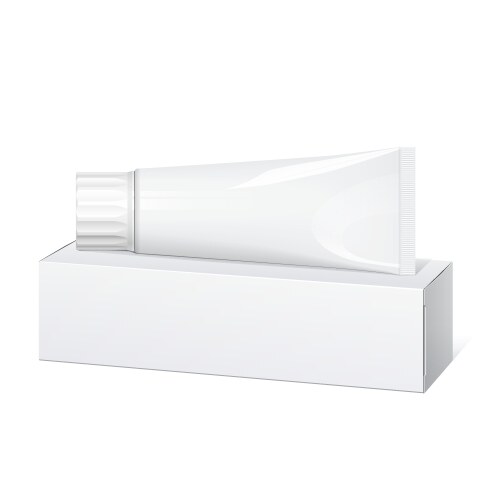 Realistic white tube and packaging Royalty Free Vector Image