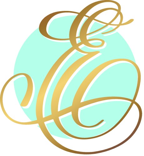 Gold calligraphy letter on circle blue background Vector Image