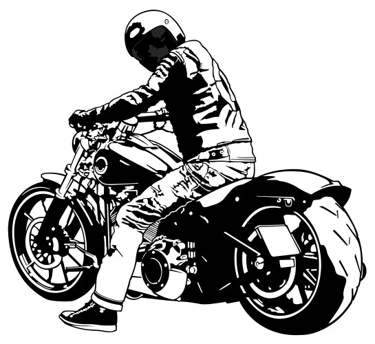 Harley davidson and rider Royalty Free Vector Image