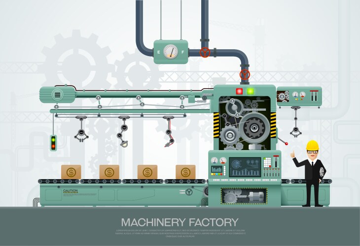 Industrial machine factory construction equipment Vector Image
