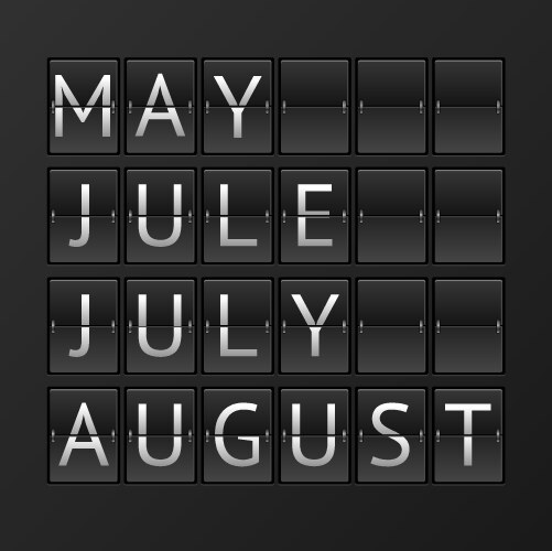 Mechanical timetable Royalty Free Vector Image