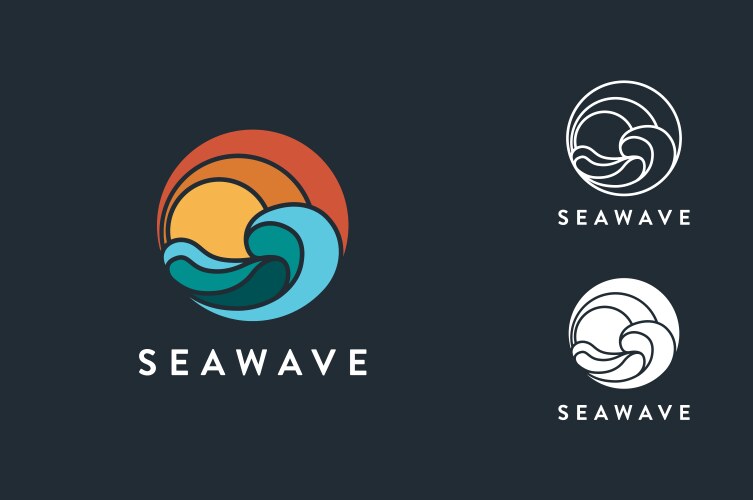 Sea turtle logo design Royalty Free Vector Image