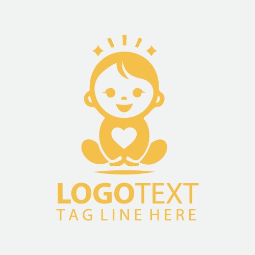 Cute baby logo Royalty Free Vector Image - VectorStock