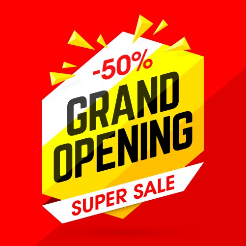 Grand opening lettering type design message glo Vector Image
