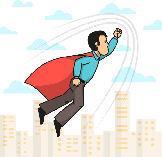 Flying superhero icon action Royalty Free Vector Image