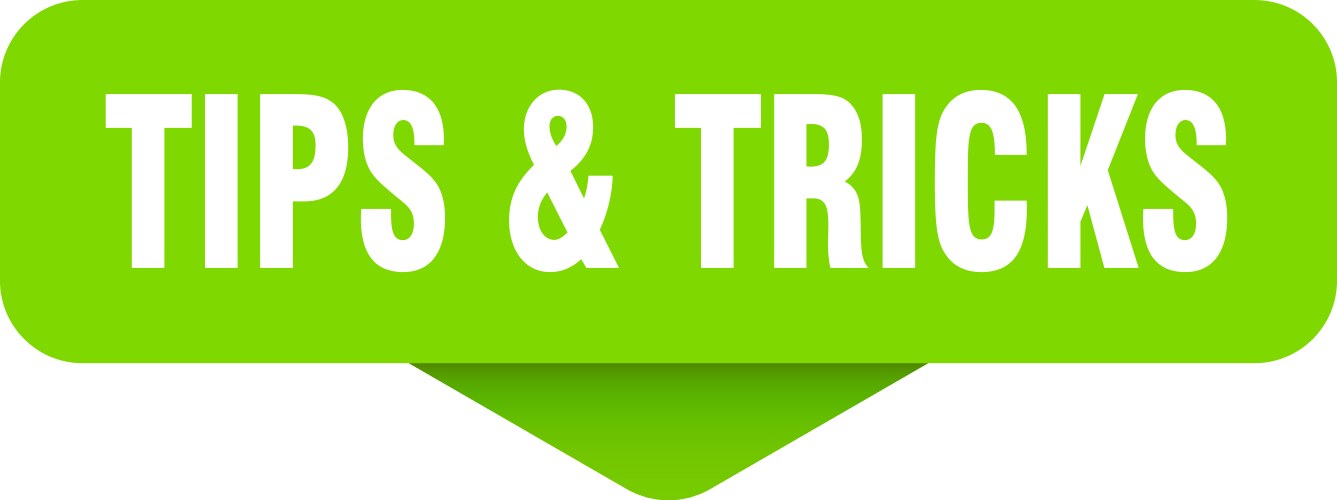 Tips tricks sticker sign Royalty Free Vector Image