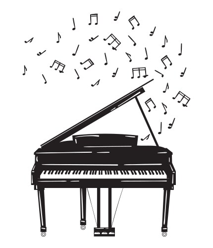 Piano and music notes Royalty Free Vector Image