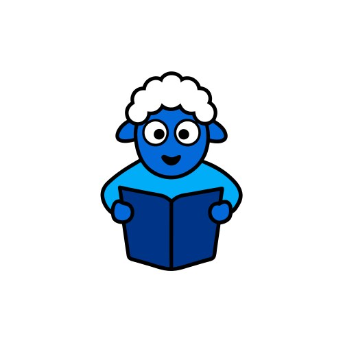 Blue sheep play icon Royalty Free Vector Image